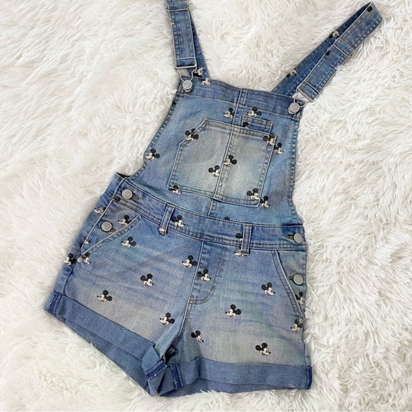Disney | Shorts | Disney Parks Mickey Mouse Denim Overalls | Poshmark